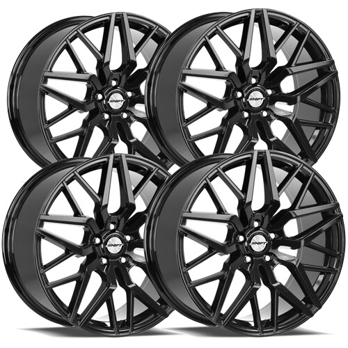 (Set of 4) Shift H33 Spring 20x8.5 5x108 +35mm Gloss Black Wheels Rims ...