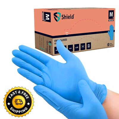 Blue Vinyl Disposable Gloves Powder & Latex Free, Food Safe, 100, 200 ...