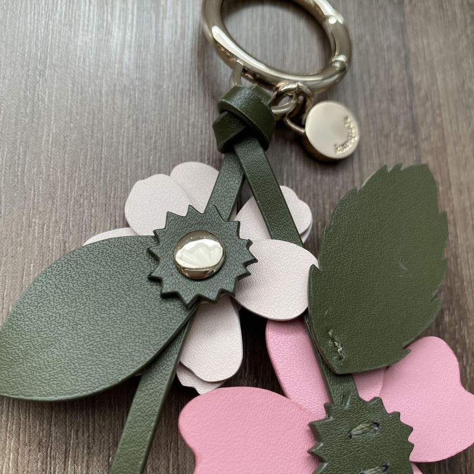 Kate Spade Petal Flower Key ring charm Bag Charm Key Fob Orange Pink Used Japan | eBay
