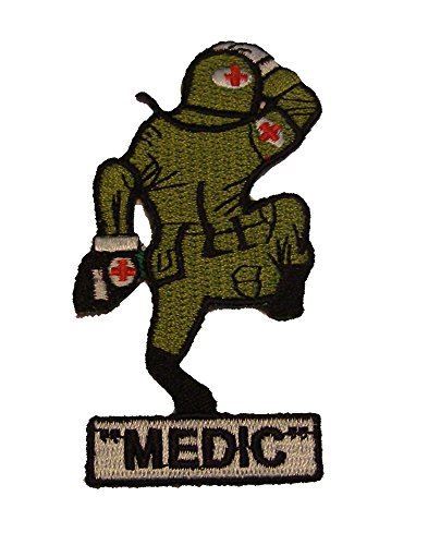 RUNNING MEDIC CARTOON CHARACTER PATCH US ARMY WWII ERA UNIFORM RED ...