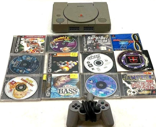 Sony Playstation 1 System Bundle w/ Controller & 12 Games - PS1 Console ...
