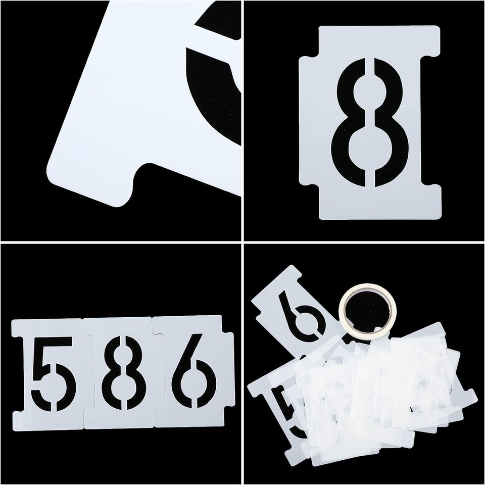 Number Stencils 4 Inch Curb Stencil Kit For Address Mailbox Painting 21 ...