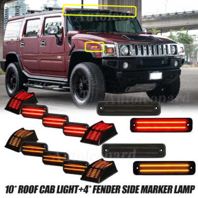 H2 LED Cab Roof Side Marker Lights For Hummer H2 2003-2009 SUV SUT Top ...