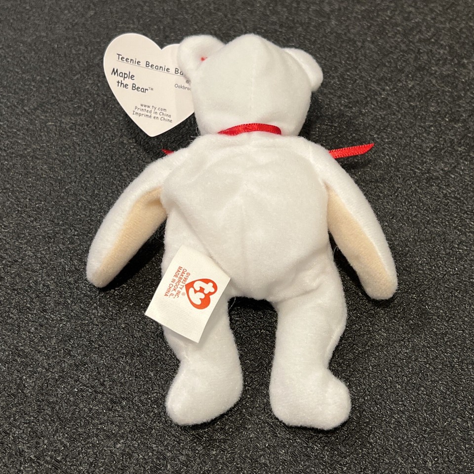 Ty Beanie Beanie Babies Maple The Bear Canadian Flag Canada Mini 1993 ...