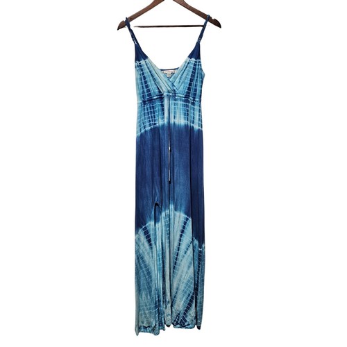 Boston Proper Blue Tie Dye Maxi Dress Empire Waist Adjustable Straps ...
