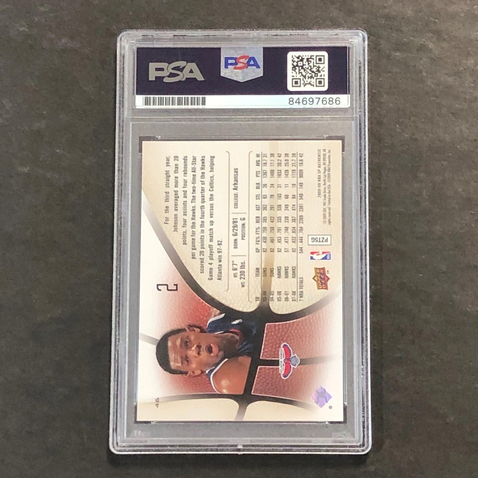 2008-09 SP Authentic #46 Joe Johnson Signed Card AUTO PSA Slabbed Hawks ...