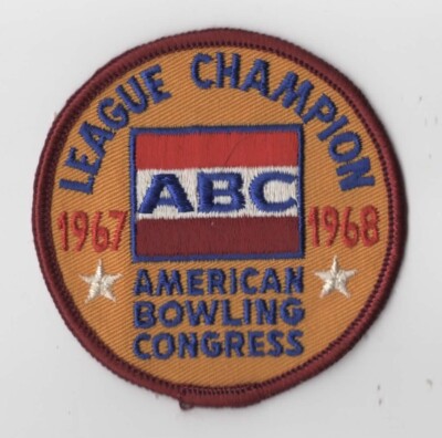 1967-1968 American Bowling Congress ABC League Champion Patch RED Bdr ...