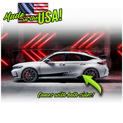 Side Hex Rocker Racing Stripes Decals 2 Fits 2016 2022 &up Honda Civic ...