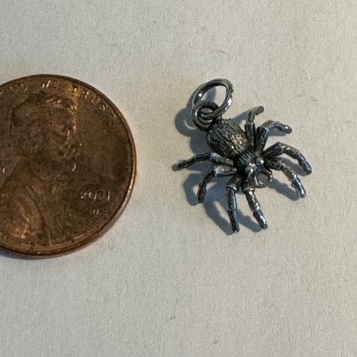 925 Solid Sterling Silver 3D Spider Charm, Halloween, Arachnid, Boxed ...