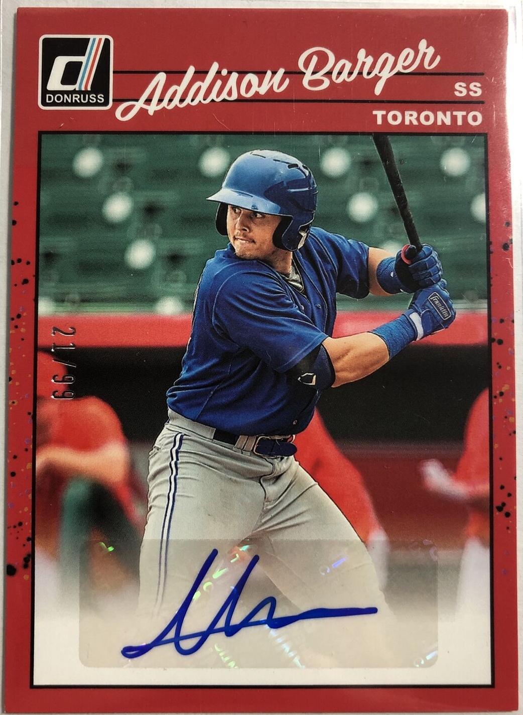 2023 Panini Donruss - Retro 1990 Signatures Addison Barger #90S-AD Red ...