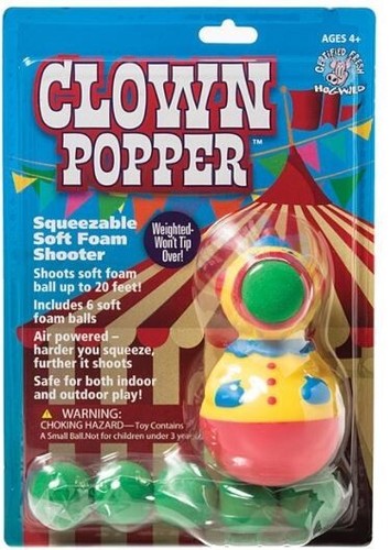 Clown Popper Soft Foam Ball Launcher Toy by Hog Wild with 6 Balls | eBay