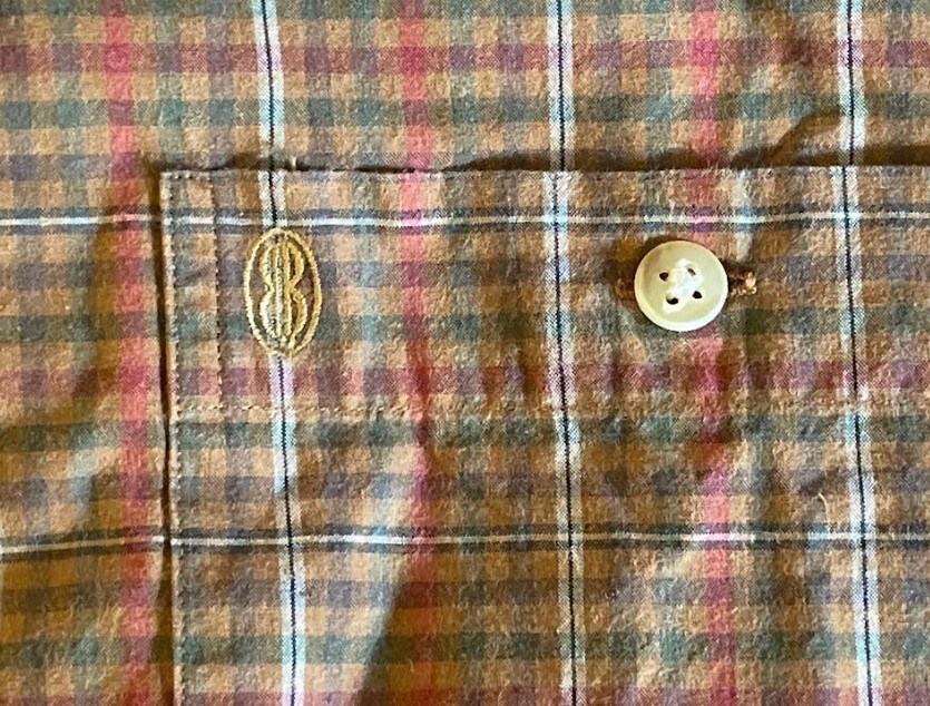 BILL BLASS EUC Men’s Large Brown & Red Plaid 100% Cotton Casual Button ...