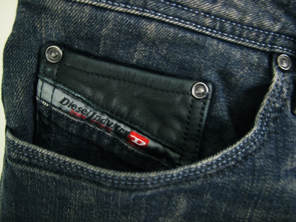 HOT Men DIESEL THANAZ 8S9 Slim SKINNY DARK STRETCH Denim Jeans 33x32 ...