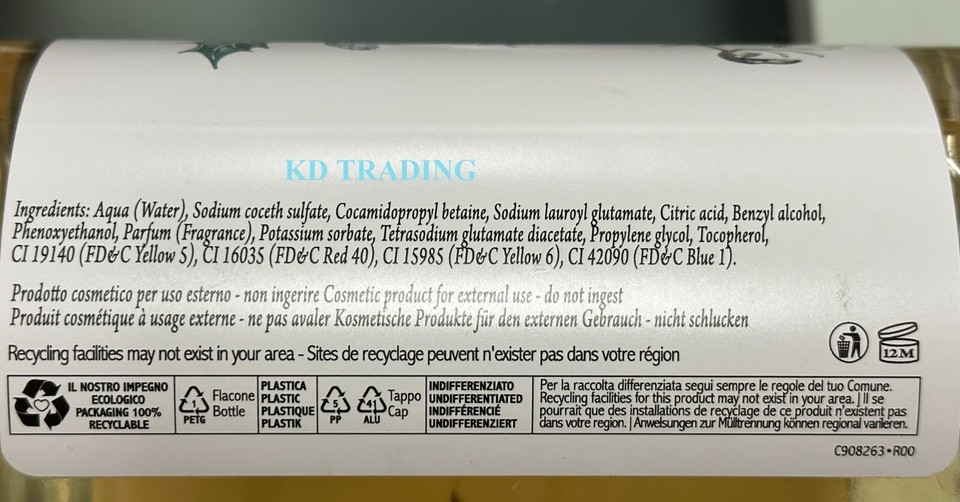 (2-Pk) Saponerie Mario Fissi ~ WHITE MUSK Moisturizing Natural LIQUID ...