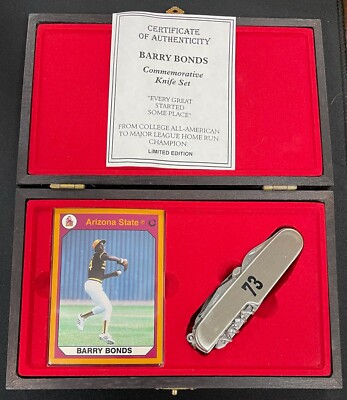 BARRY BONDS ~ 73 Home Runs Commemorative Knife Box Set with Arizona ...
