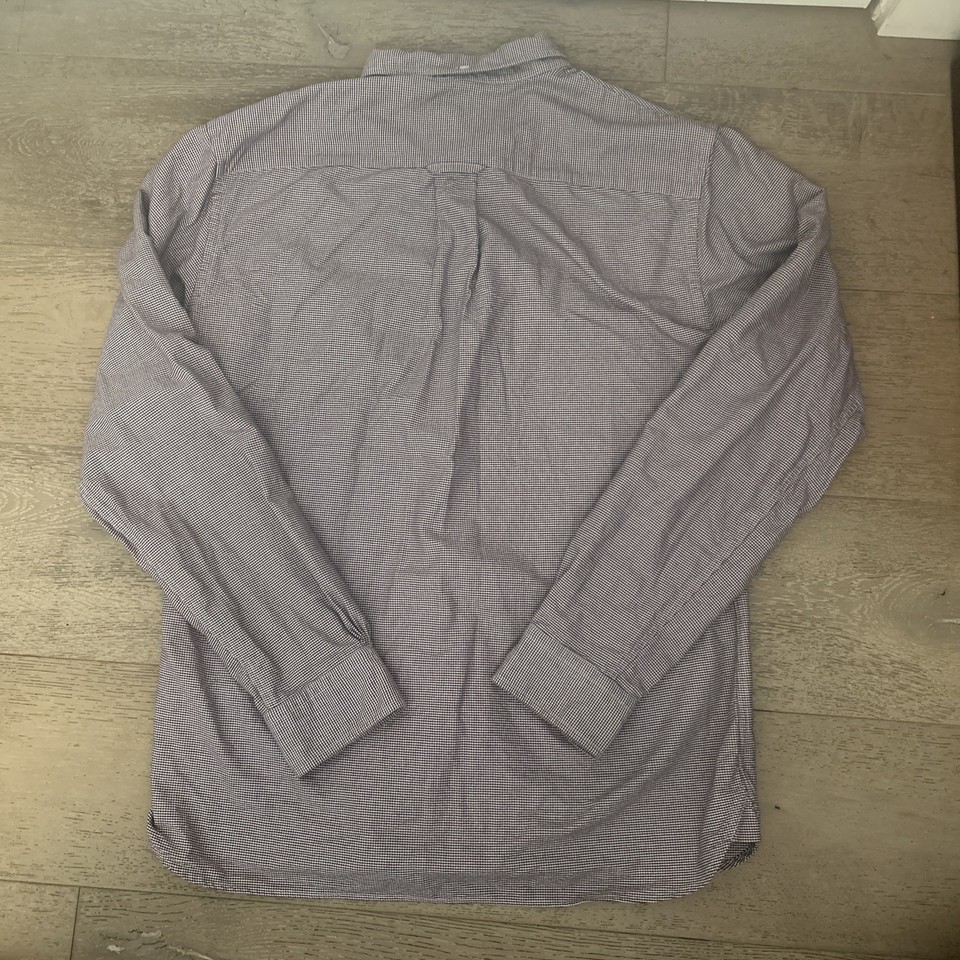 Brooks Brothers Mens Red White Houndstooth Red Fleece Long Sleeve Shirt ...