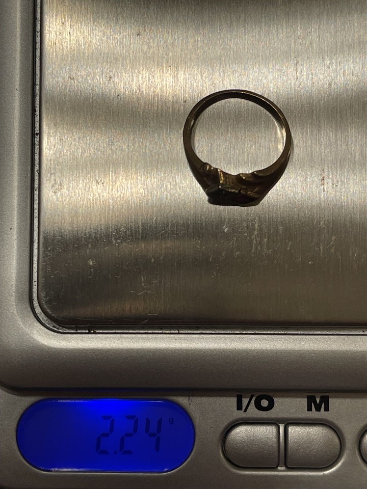 Vintage 10k Yellow Gold w/ Diamond & Ruby Ring Size 5.25 = 2.24 Grams ...