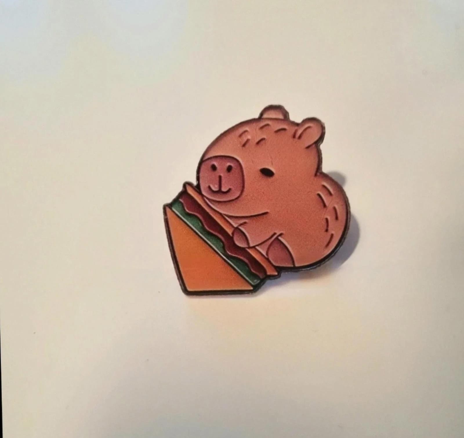Cute Capybara Pin Kawaii Cartoon Pin Badge | eBay UK