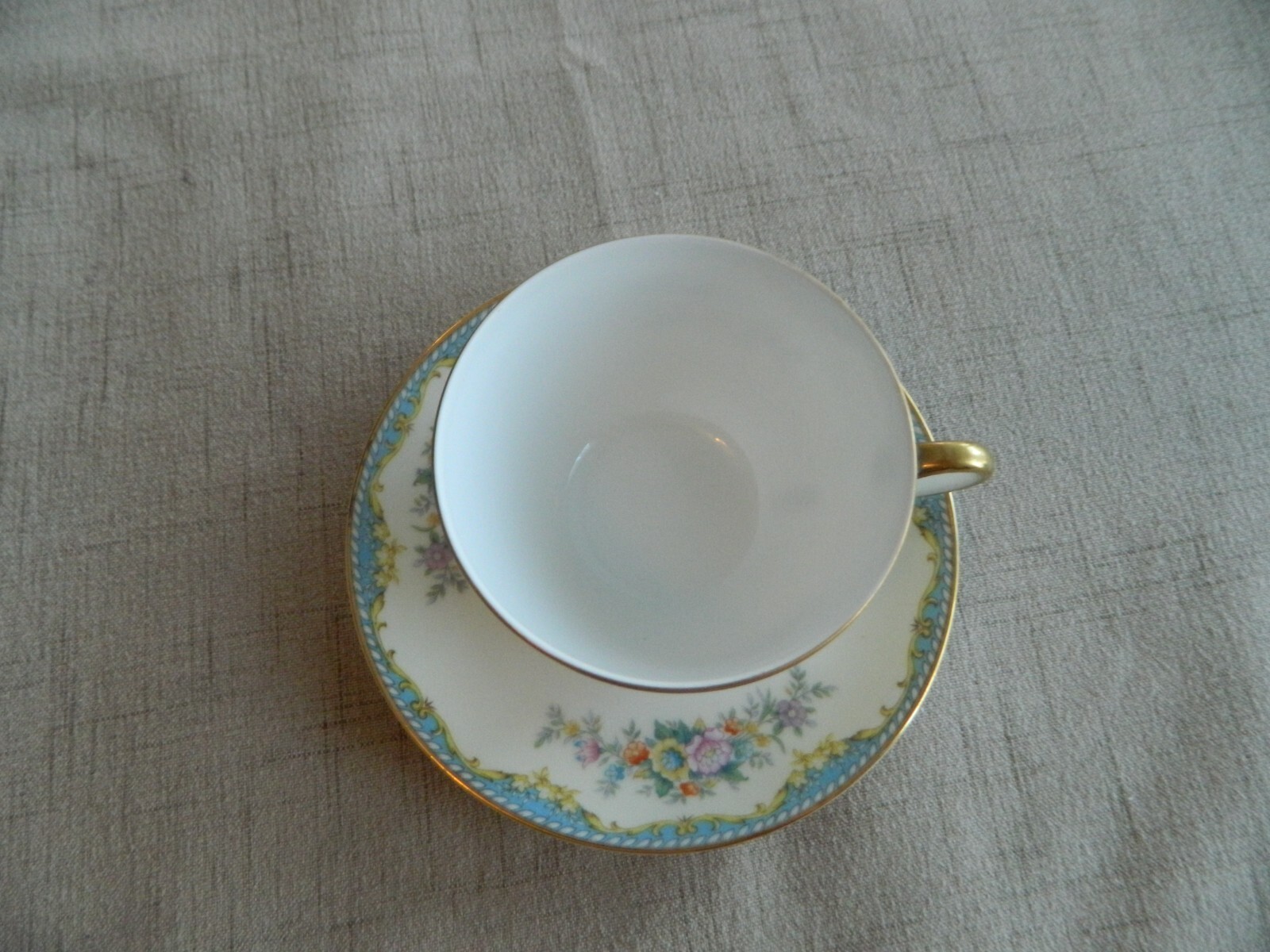 Noritake China "Ivanhoe" Yellow Morimura Stamp (1) Teacup & Saucer #1 6 ...