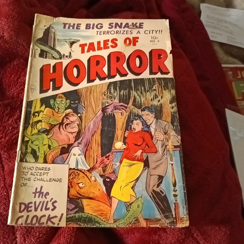 TALES OF HORROR #3 golden age THE DEVILS CLOCK! 1952 pre-code suspense ...