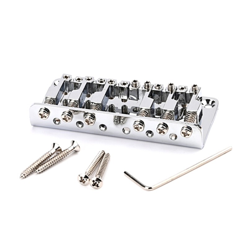 Metal 6-String Guitar Fixed Hardtail Bridge Roller Saddle Bridge ...