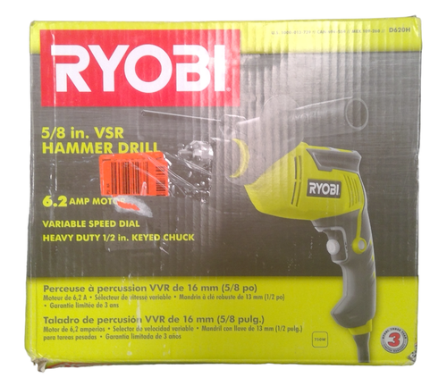 RYOBI D620H Reversible Hammer Drill 5/8" -OPEN BOX- | eBay