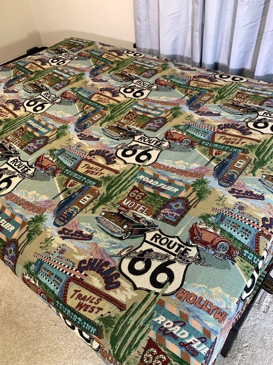 Futon Cover Only Fits 6 to 8 Inch Mattress Route 66 Hidden Zipper (Full ...