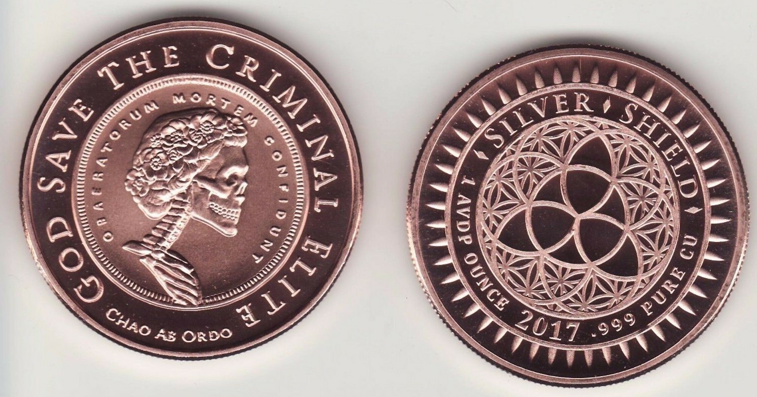 GREATFUL DEATH 1 oz. Copper Round MINI MINTAGE #22 Silver Shield 2017 ...