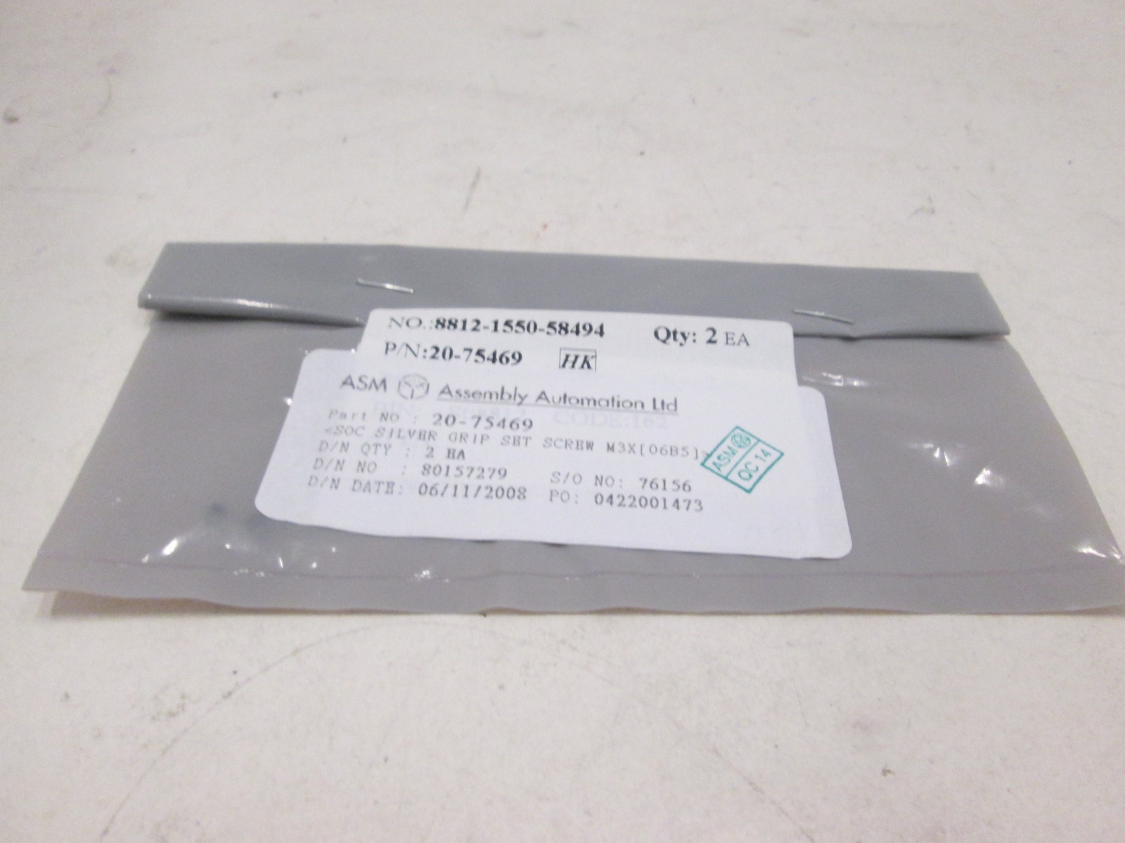 ASM, SOC Silver Grip Set Screw M3X, 20-75469, New, Lot of 2 | eBay