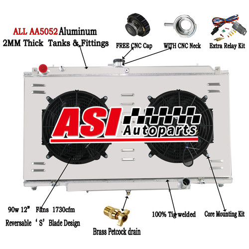 97-on 4 Rows Radiator shroud fan For Nissan Patrol GU Y61 4.5L TB45E ...