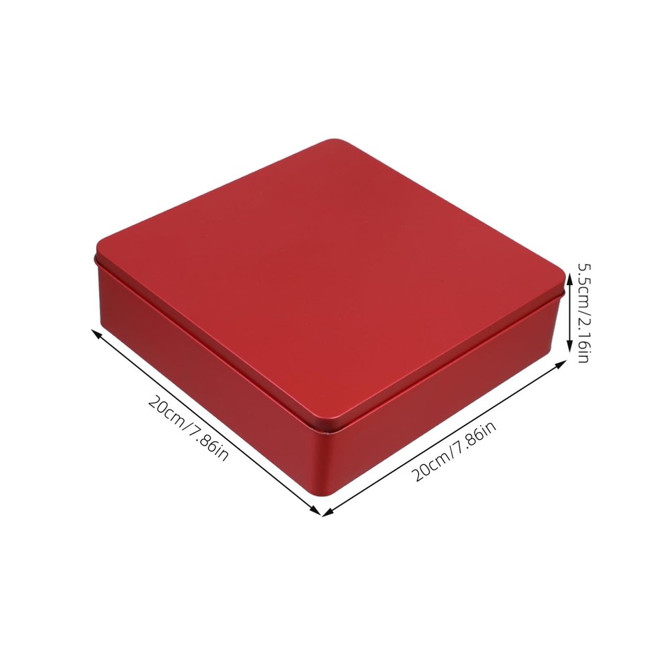 Tin Box with Lid Empty Square Metal Box Cookie Tins Large Containers ...