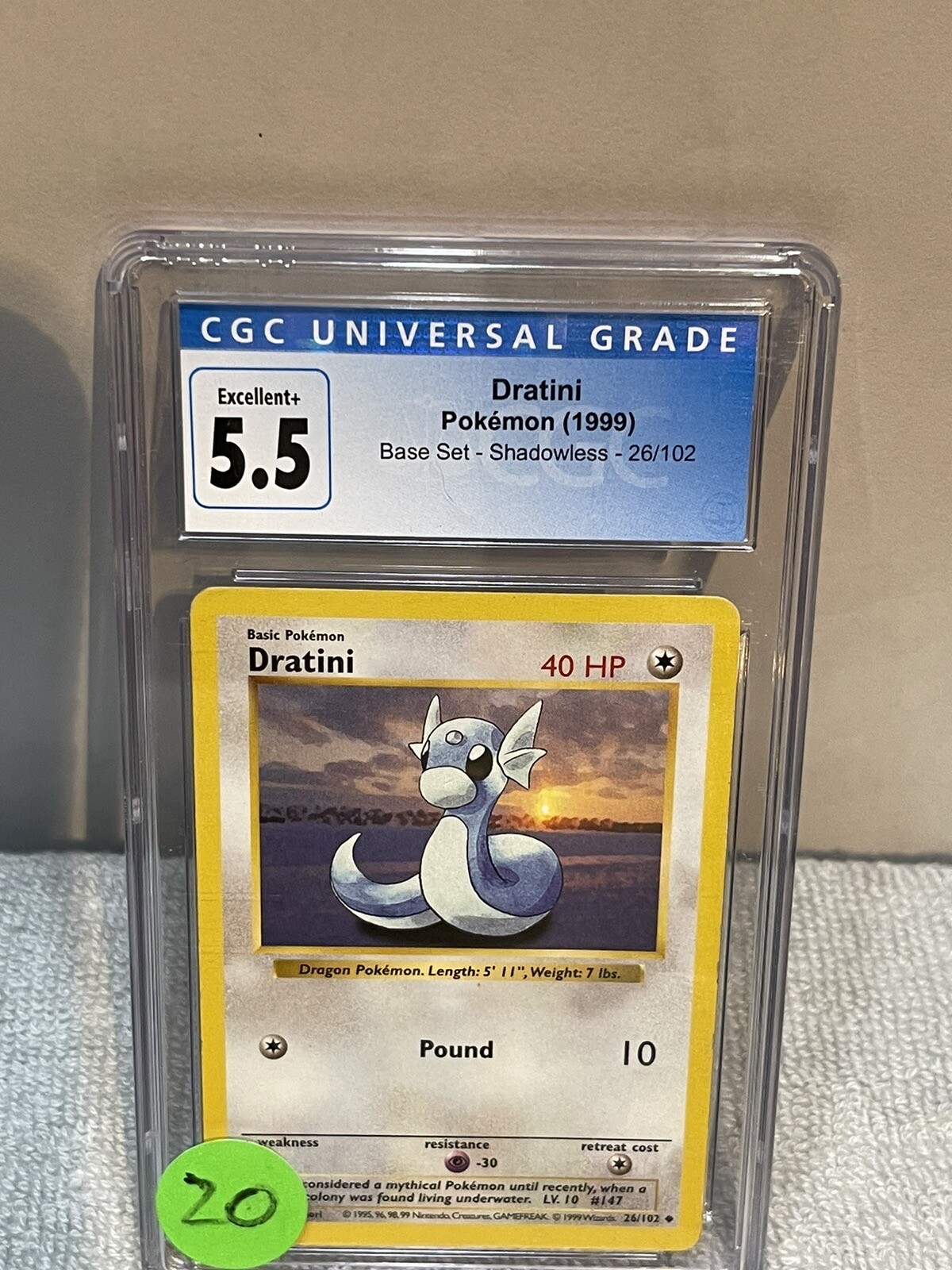 Pokémon TCG Dratini Base Set 26/102 Regular Shadowless Uncommon for ...
