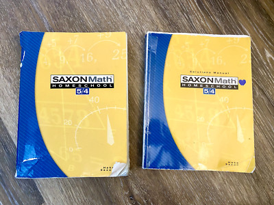 Saxon Math 5/4 - Instruction Book & Solutions Manual - Books show wear ...