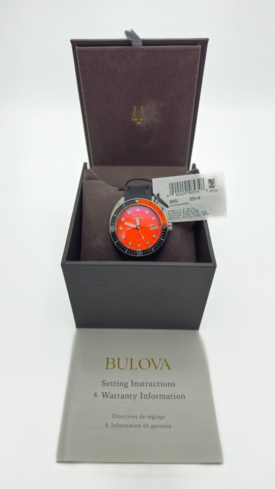 Bulova Oceanographer Devil Diver 41mm Automatic Orange Dial Men's Watch ...
