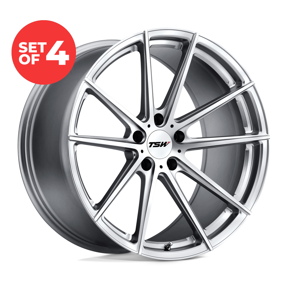 (Set of 4) TSW BATHURST Wheels 19x9 5x120 +15 mm Silver Rims 19'' Inch ...