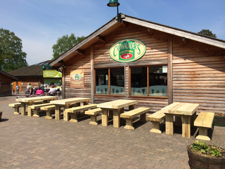 RUSTIC Solid Wooden Sleeper Outside Table And Benches /Garden Furniture ...