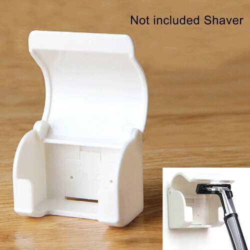 White SelfWall Mounted Mens Shaver Holder Razor Rack Storage Bathroom ...