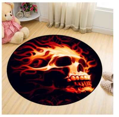 Flaming Skull Rug Carpet 100 x 100CM Skull on fire mat | eBay Australia
