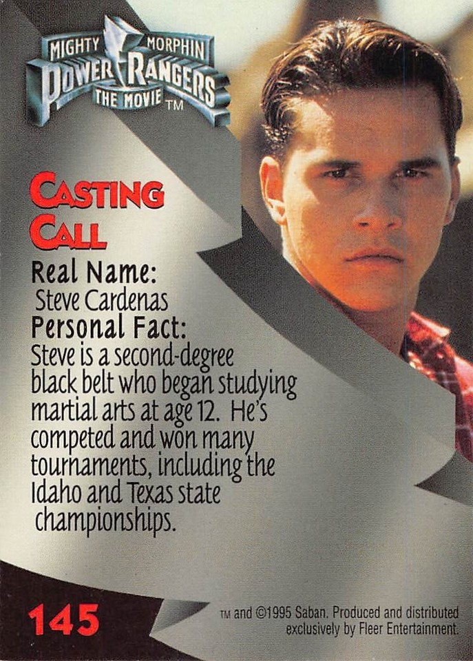 1995 Fleer Ultra Mighty Morphin Power Rangers The Movie CASTING CALL ...