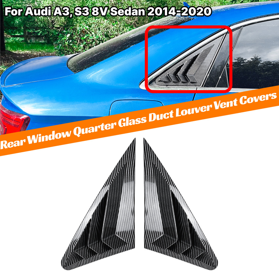 Rear Side Window Blinds Quarter Louver Covers For Audi A3 S3 8V Sedan ...
