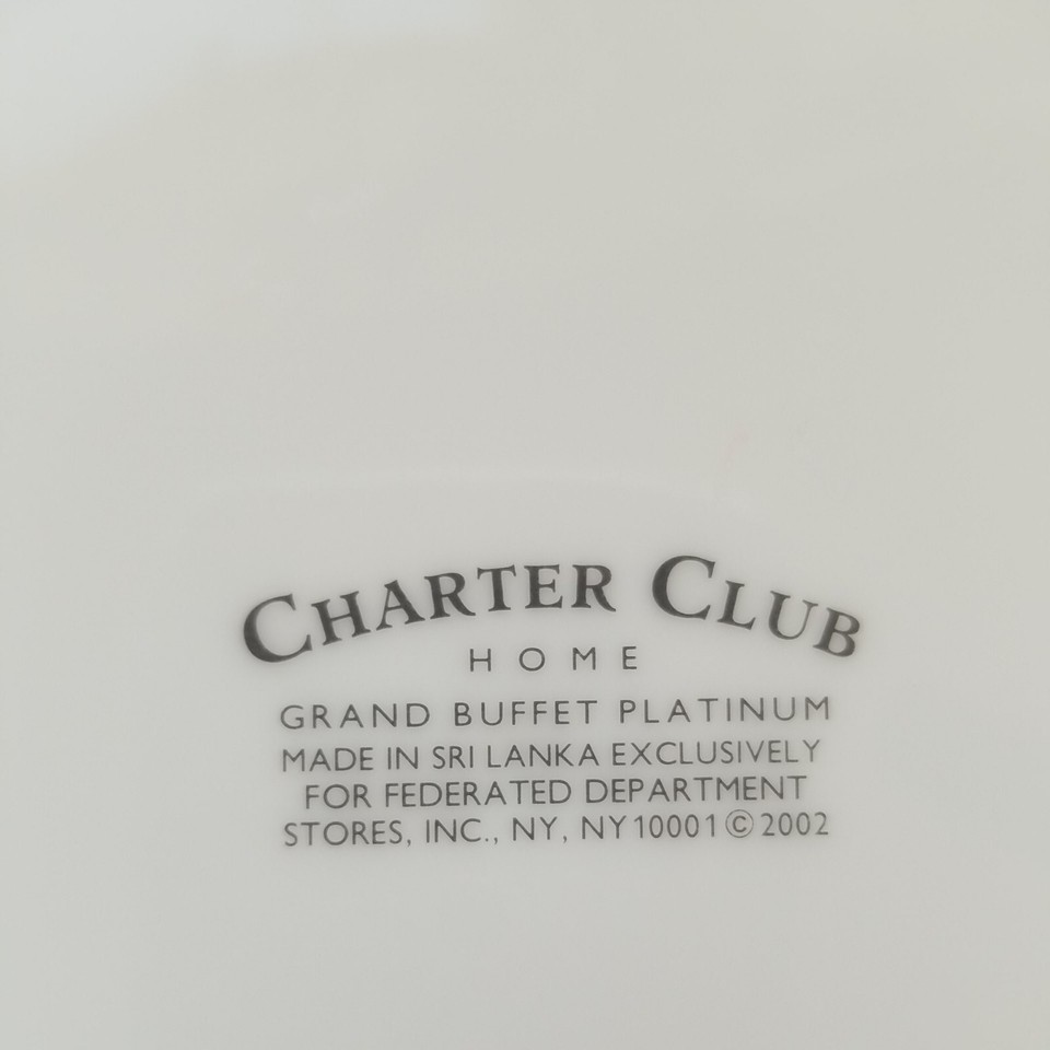 CHARTER CLUB 9.5" Luncheon Plate GRAND BUFFET PLATINUM BUTTERFLY | eBay