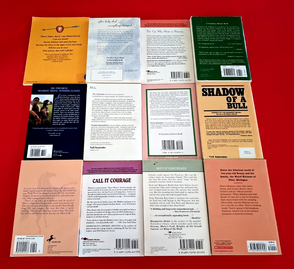 12 ALL NEWBERY Medal/Honor Award Winning Chapter Books ~ 4th & 5th ...