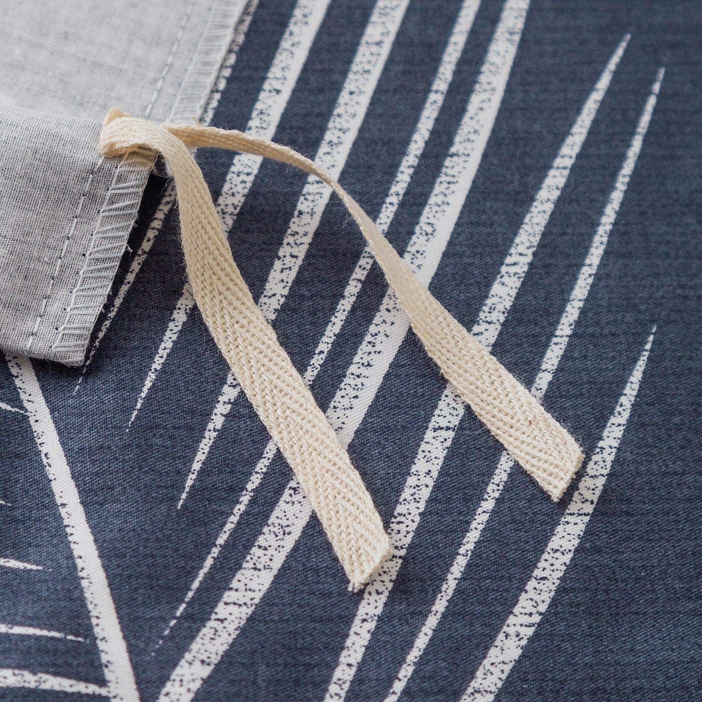 Navy Blue Botanical Duvet Cover Queen 100% Cotton Hawaiian Palm Leaves ...