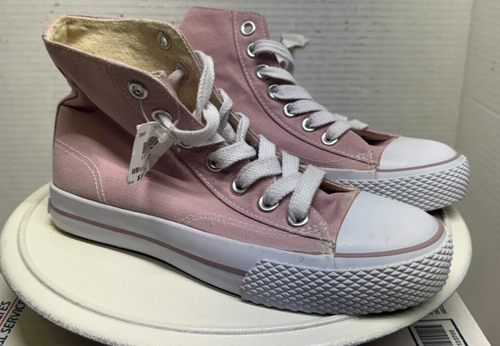 AIRWALK Womens Pink Canvas Lace Up High Top Sneakers Shoes Size 5.5 37 ...