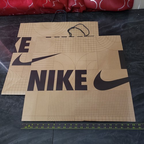 VBX 50x Nike Swoosh Paper Retail Shopping Bag w/ Handle 20x20x7 Brown ...