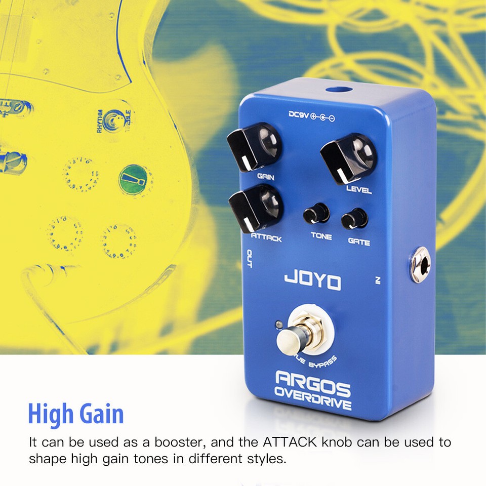 JOYO Overdrive Guitar Pedal High Gain Noise Gate for Guitar Bass True ...
