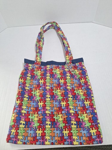 Autism Awareness Theme Tote Bag, Med, Multicolored, Handmade, Double ...