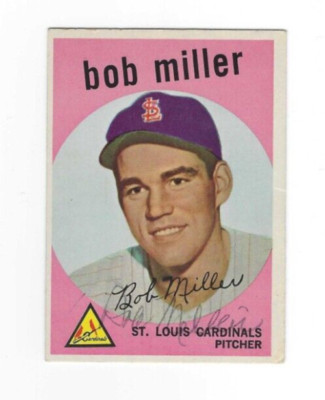 Autographed Bob Miller St. Louis Cardinals 1959 Topps Card #379 w/COA ...