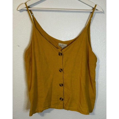 Thread and Supply Women’s Tank Linen Blend Mustard Button-up Size ...
