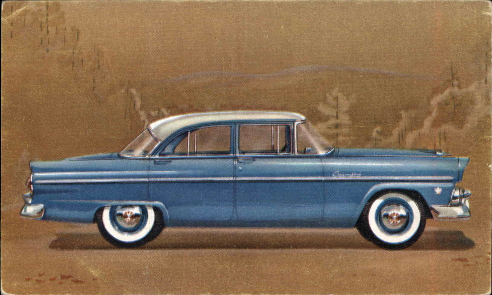 1955 Ford Customline Fordor Sedan Classic Car Ad Vintage Postcard | eBay